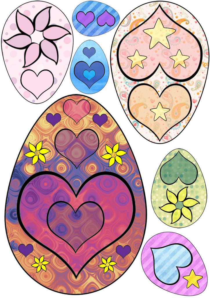 Decorative Easter Eggs (Heart Design) - Rooftop Post Printables