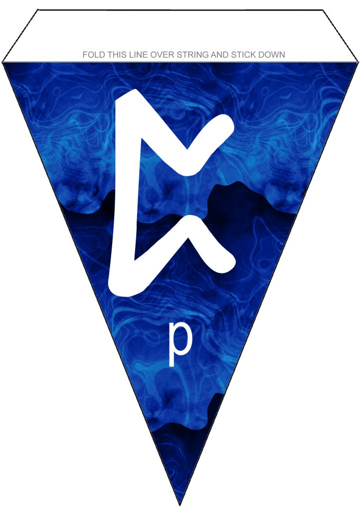 Elder Futhark Viking Rune Bunting: Perthro - Rooftop Post Printables