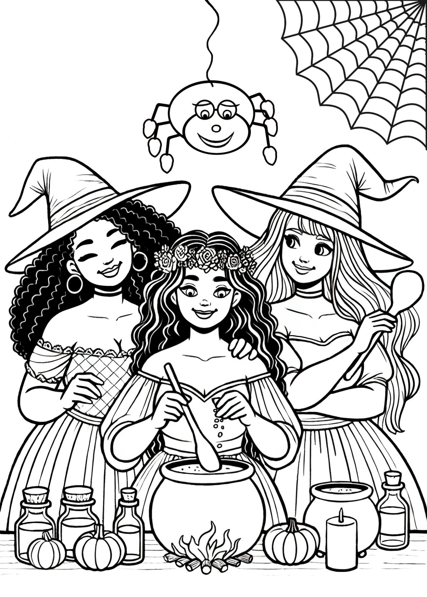 Three Witches Around a Cauldron - Rooftop Post Printables