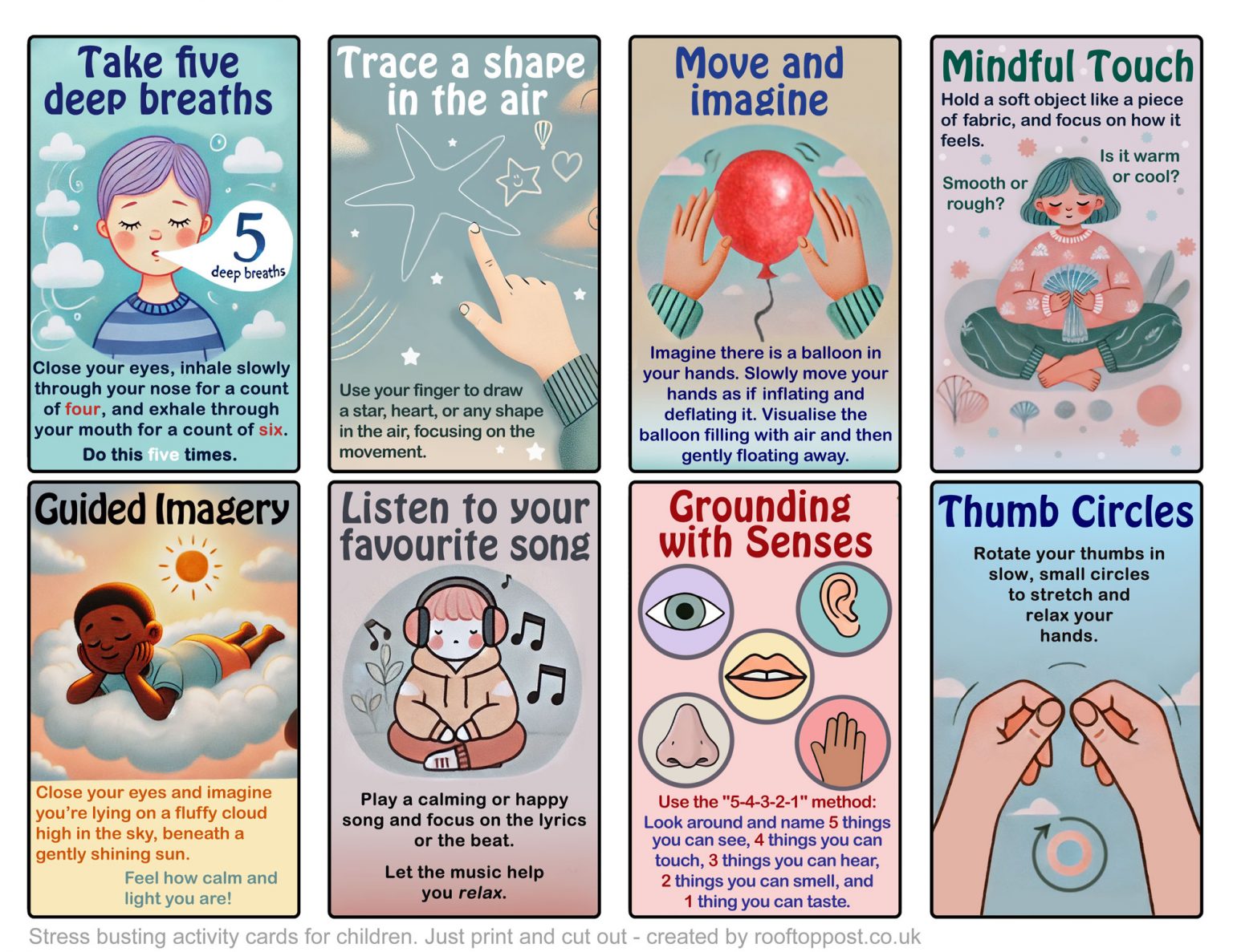 Printable Wellbeing Activities for Children - Rooftop Post Printables